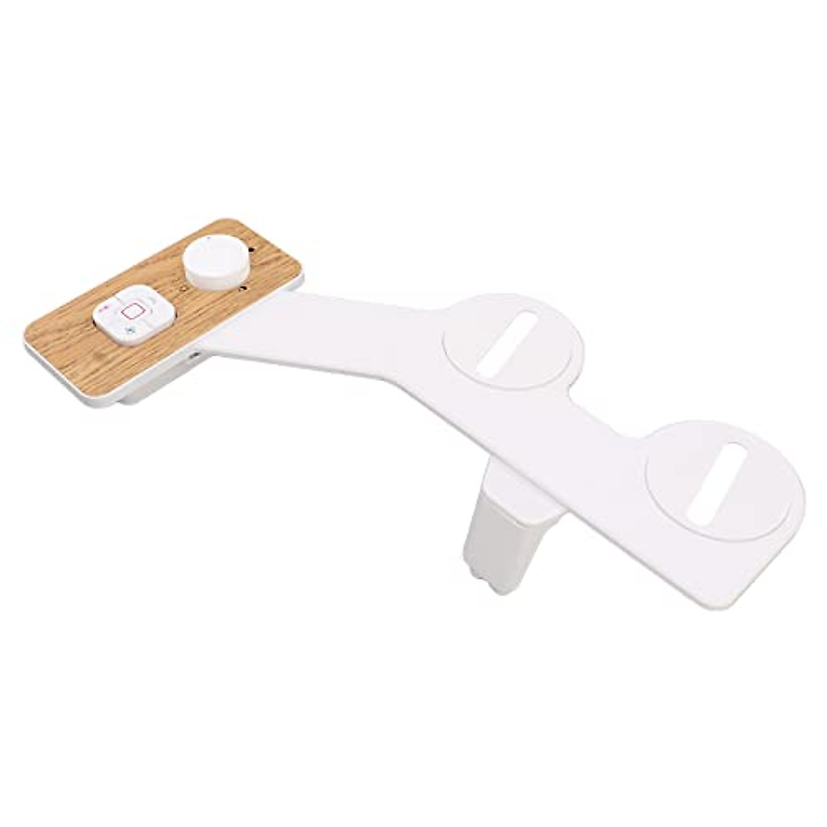 Hilitand Bidet Attachment, Toilet Bidet Attachment with 7/8 Copper Tee, Wood Grain Button Dual Nozzle Bidet Attachment, Ultra Slim Bidet, Bidet Attachments