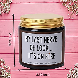 My Last Nerve Candles, Lavender Scented Candles, Funny Birthday Gift for Best Friends, Women, Men, Sister, Mom, Girlfriend, Neighbors
