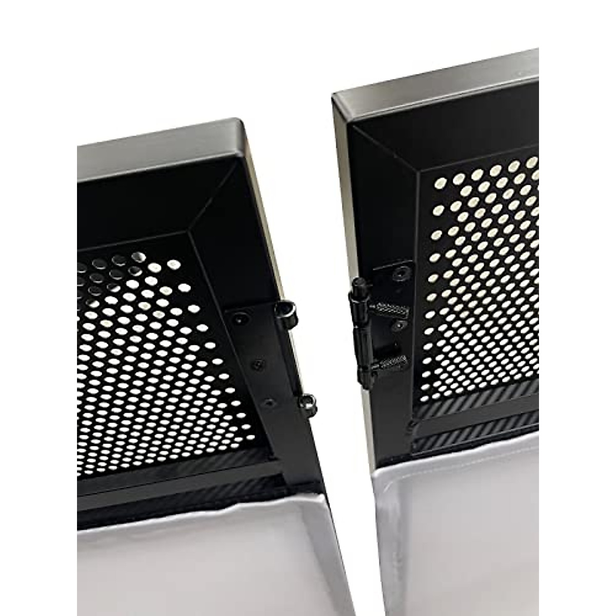 Mega 73" Wide DJ Event Facade White/Black Scrim Booth Two Top Corner Table Tops Largest DJ Facade Booth Available! Lightweight Aluminum