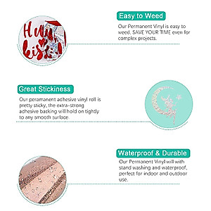 Permanent Vinyl Rolls, Adhesive Vinyl for Cricut - 12" x 14 FT White Vinyl Roll for Cricut, Silhouette, Cameo Cutters, Signs, Scrapbooking, Craft (Glitter Blue, 12" x 10FT Holographic Sparkle)