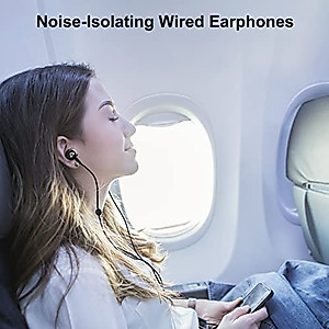 1mii Wired Earbuds with Microphone & Volume Control, in-Ear Headphones Magnetic with Deep Bass, Noise Isolating, High Sound Quality Earphones with 3.5mm Jack for Phone, Android, PC, iPad, MP3(Black)