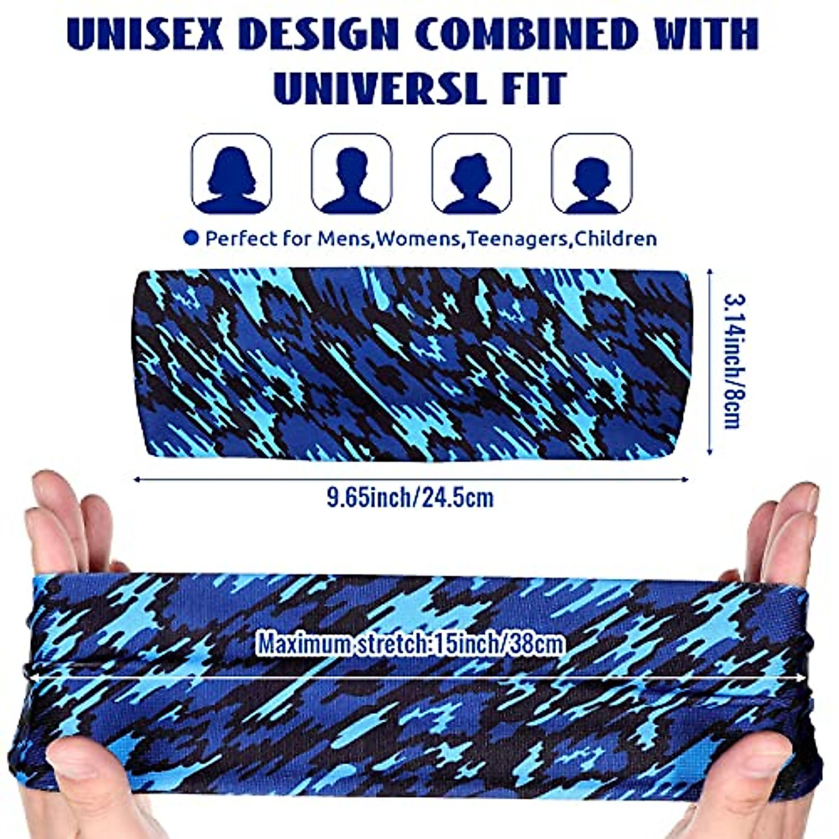 Brighoo 6 Pieces Headbands for Men Women Non-Slip Sweat Bands Breathable Cooling Headbands Outdoor Sports Headbands for Workout Yoga Running Jogging Cycling (Delicate Style)