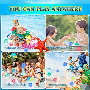 Self Sealing Reusable Water Balloons 15PCS Magnetic Water Balloons Quick Filling Water Balls Toys Silicone Water Splash Ball Water Bomb Cool Toys,Summer Pool Beach Outdoor Toys For Kids Ages 3 4 8 12+