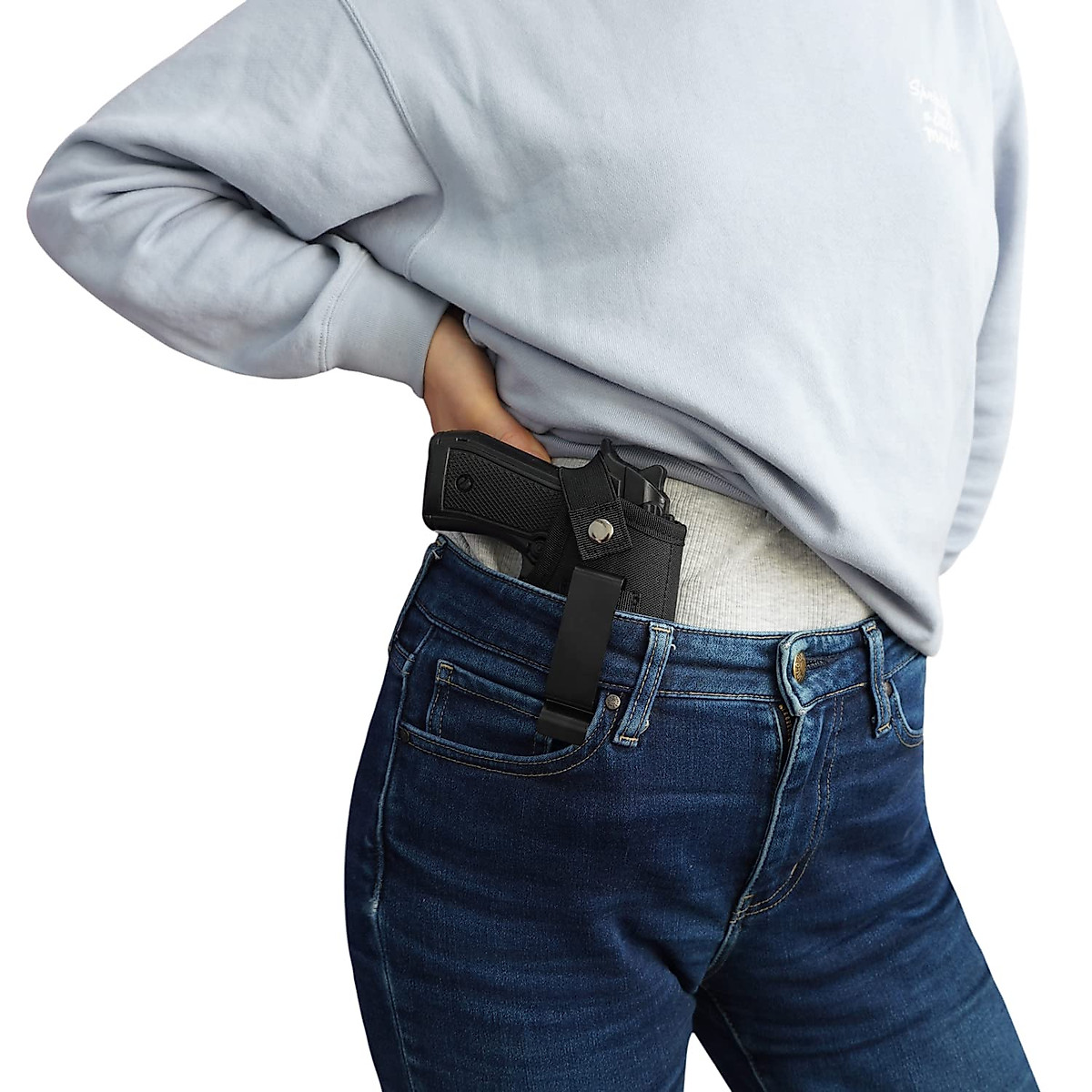 Universal Gun Holsters for Men Women, IWB/OWB 9mm Holsters for Pistols Right Left, 380 Gun Holster, Concealed Carry Holster Fits S&W M&P Shield Glock 17 19 26 27 42 43 Revolver, Similar Handguns