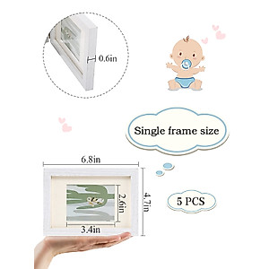 5 Folding Sonogram Picture Frame for Expecting Parents- 4.7" × 6.8" Baby Ultrasound Picture Frame Natural Wood Sonogram Pregnancy Frame Baby First Photo Frame for Pregnant Mom Gifts, Nursery Decor