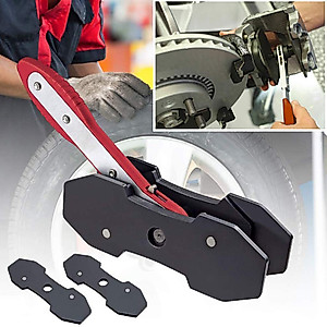 JOJOY LUX Brake Caliper Press Tools, 360 Degree Automotive Swing Ratchet Expander Wrench Brake Pad Spreader Tool with Extra 2PCS Large Plates for Single Twin Quad Sextuplet Piston Disc Brake Caliper