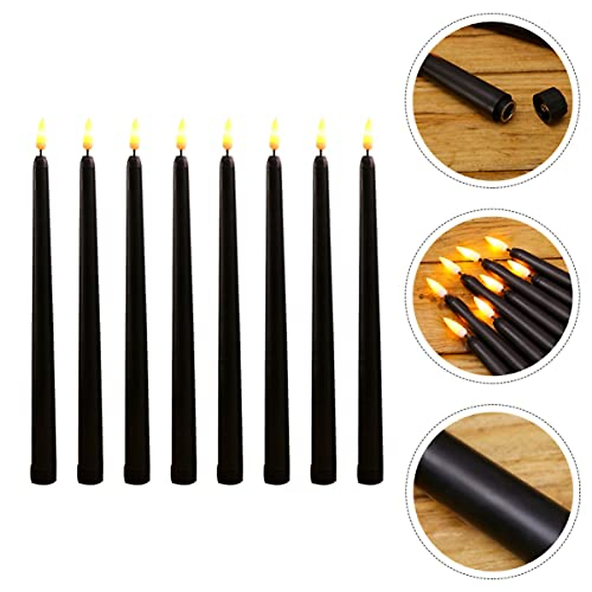 ABOOFAN 8pcs Candles, Adornments Holder Candle Home Lights Thanksgiving Decor House Decors Wedding Fake Tea Decorative Candles Tealight Tabletop Powered Props Lamps Desktop Realistic