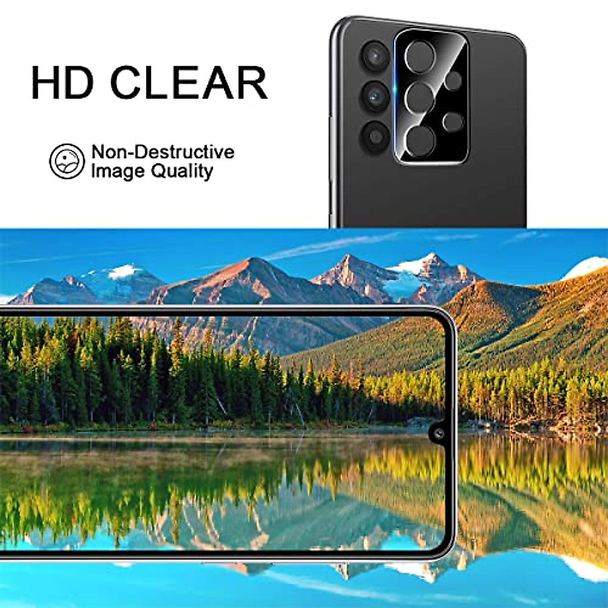 Coolpow 【3+3Pack】 Designed for Samsung Galaxy A32 5G Screen Protector Samsung A32 5G Screen Protector Tempered Glass Film, Anti-Scratch, Bubble Free