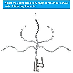 2024 SUS304 Stainless Steel Drinking Water Faucet with Flexible Gooseneck, Lead-Free Beverage Kitchen Water Filter Faucet Fits Most Water Purifier Filter Filtration Systems or Reverse Osmosis Units