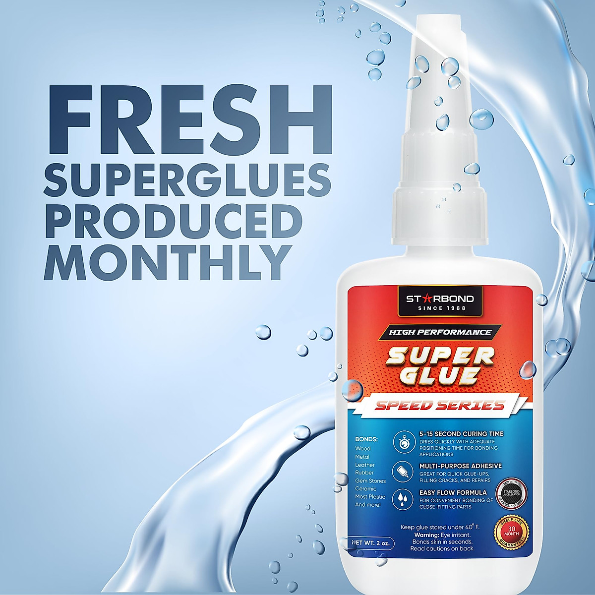 STARBOND Premium XL Speed Series "Medium" Super Glue, Fast Drying Time (5-15 Seconds), 56 Grams and 2 oz. Glue Remover [Bundle]