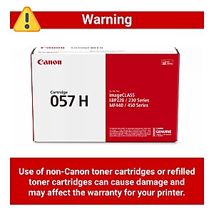 Canon Genuine Toner Cartridge 057 Black, High Capacity (3010C001), 1-Pack imageCLASS MF449dw, MF448dw, MF445dw, LBP228dw, LBP227dw, LBP226dw Laser Printers (057 H)