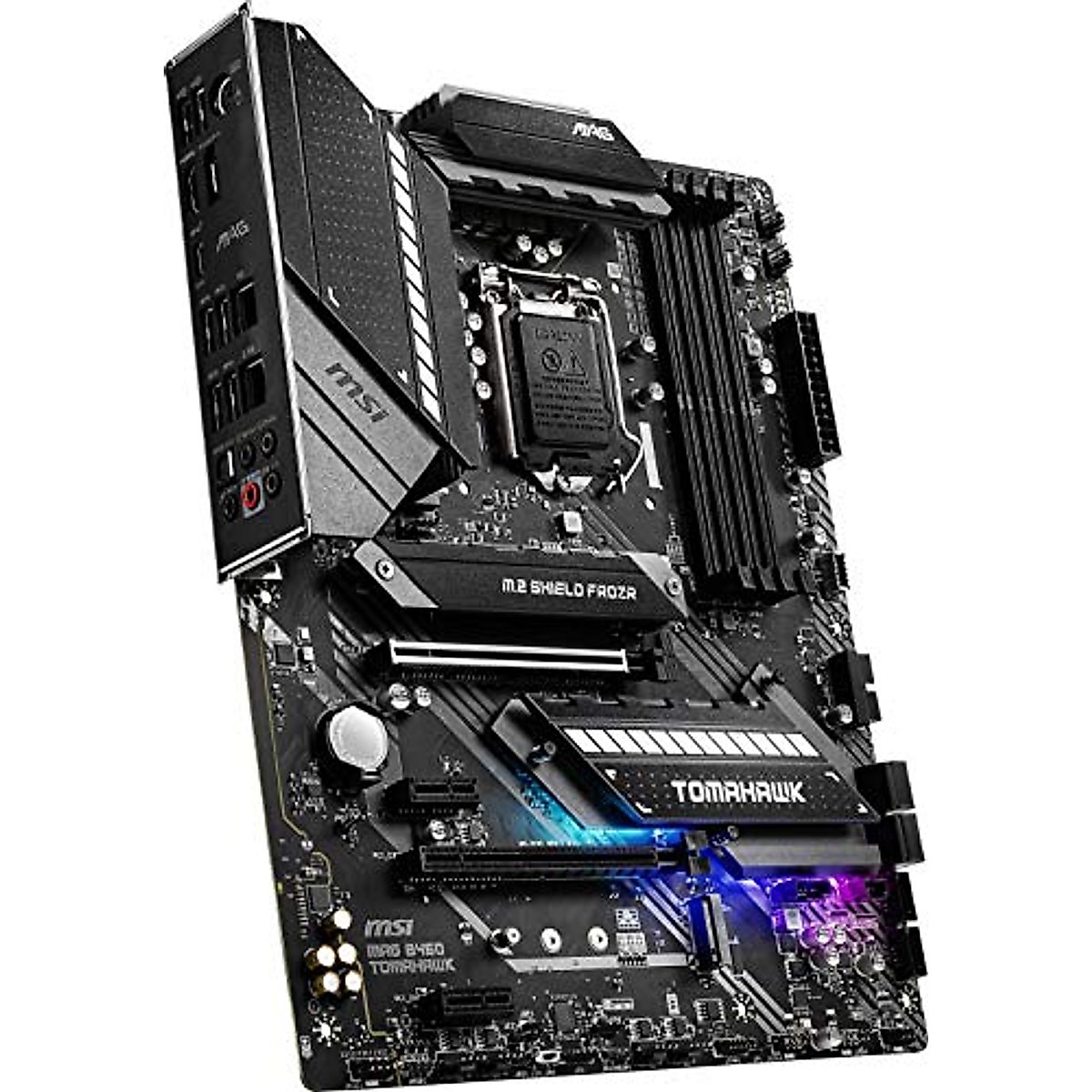 MSI MAG B460 Tomahawk Gaming Motherboard (ATX, 10th Gen Intel Core, LGA 1200 Socket, DDR4, CFX, Dual M.2 Slots, USB 3.2 Gen 2, 2.5G LAN, DP/HDMI, Mystic Light RGB)