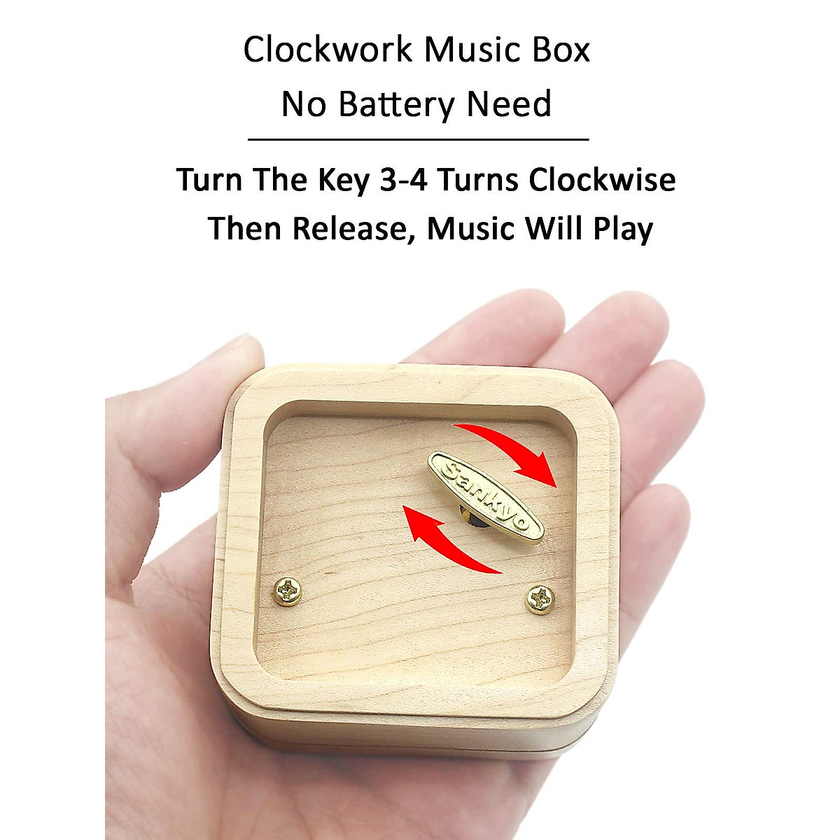 Sinzyo Sailor Moon Music Box Vintage Wood Carved Wind Up Musical Box Gift for Christmas,Birthday,Valentine's Day(Musical Note Walnut Box)