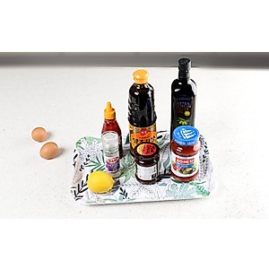 FlosSolis 15.1"x11.3" Serving Tray Set of 2 Leaf Design, Melamine Rectangular Serving Tray/Platters Stackable Sturdy and Easy Clean for Serving Serving Food,Fruit,Desserts,Breakfast,Meals,BPA Free