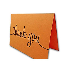 CutCardStock Thank You Note Cards & Envelopes - 25 cards and envelopes (Orange Fizz (Orange))