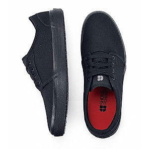 Shoes for Crews Merlin, Men's, Women's, Unisex Slip Resistant Canvas Work Shoes, Water Resistant, Black, Men's 6 / Women's 7.5