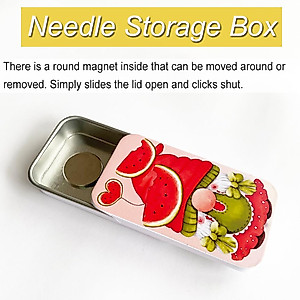 ZDDPDJ Lovely Gnome Magnetic Needle Case Sewing Storage Container and Fruit Needle Minder for Embroidery Cross Stitch Needlework Craft Accessories (Watermelon)