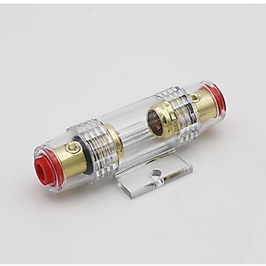 Carviya in-line AGU Fuse Holder for 4-10 Gauge AWG Wire / 6 Gauge & 8 Gauge/with Two 60A AGU Fuses for Car Audio/Alarm/Amplifier/Compressors/Auto Parts/Automotive/Marine/Industrial (60Amp, 1 Pack)