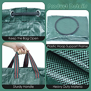 IWNTWY 2-Pack 132 Gallons Leaf Bags, Reusable Yard Waste Bags, Heavy Duty Upright Lawn Bags with 4 Handles for Garden Leaves and Waste Collection, Lightweight Portable Yard Trash Bag