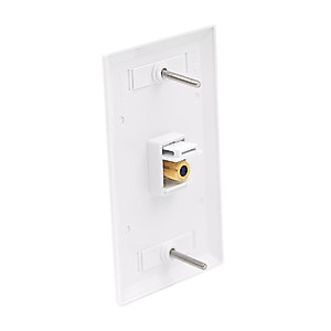 VCE Coax Wall Plate 2-Pack, 1-Port TV Cable Wall Plate 3GHz F-Type Keystone Wall Jack for Coaxial Cable, Single Gang, White