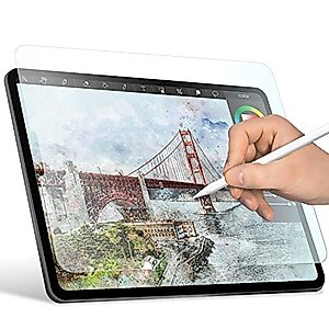 ELECOM Paper-Feel Screen Protector for iPad Pro3(11",2021)/ iPad Air4(10.9", 2020)/ iPad Pro2(11",2020)/ iPad Pro1(11",2018)Designed for Drawing, Anti-Glare Scratch-Resistant Bubble-Free (TB-APS110-W)