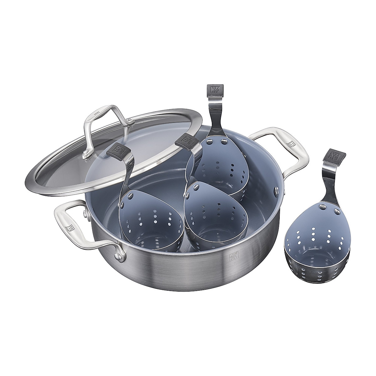 ZWILLING Spirit Ceramic Nonstick Egg Poacher Set, 6-pc, Stainless Steel