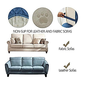 Ameritex Couch Sofa Slipcover 100% Waterproof Nonslip Quilted Furniture Protector Slipcover for Dogs, Children, Pets Sofa Slipcover Machine Washable (Blue, 68")