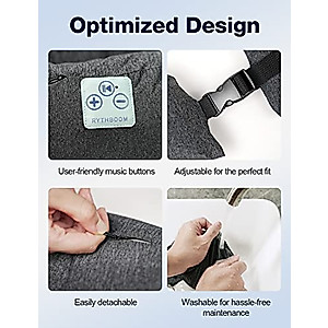 Rythboom 2 in 1 Pillow Speaker, Wireless Bluetooth Speaker with Stereo Sound, Adjustable Neck Pillow for Flight Travel Road Trips, Portable Washable Pillow for Home Office On The Go