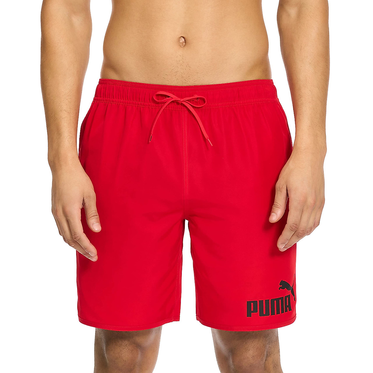 PUMA Men's Number One Logo Volley Swim Board Short, High Risk Red, X-Large
