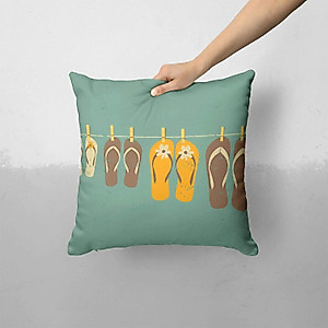 iiRov Vintage Hanging Flip-Flops - Custom Decorative Home Decor Indoor or Outdoor Throw Pillow Cover for Sofa, Bed or Couch Cushion (Pillow CASE Cover ONLY)