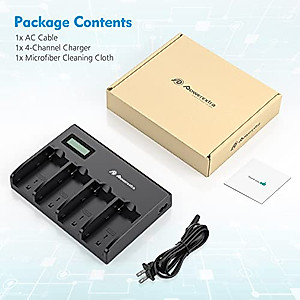 Powerextra 4-Channel Battery Charger with LCD Display for Sony NP-F970, NP-F960, NP-F950, NP-F930, NP-F770, NP-F750, NP-F570, NP-F550 Camera Battery