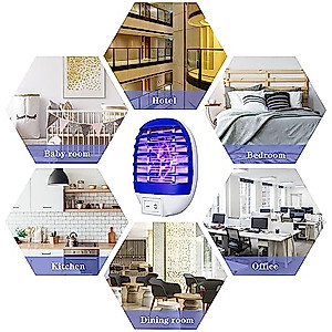 4 Pack Plug in Bug Zapper Indoor for Flying Insect Mosquito, Electronic Mosquito Zapper Gnat Traps with LED Light for Patio