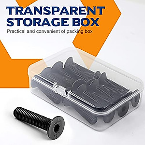 M5-0.8 x 12mm Flat Head Socket Cap Screws, 10.9 Grade Alloy Steel, Allen Socket Drive, Black Oxide Finish, Machine Thread, Quantity 50