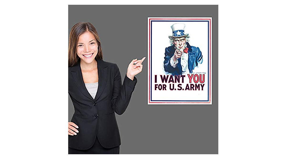 Uncle Sam WW2 Poster - Durable 18x24 Reproduction of Iconic War Art