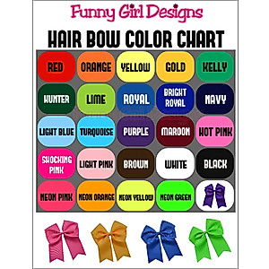 Design Your Own CUSTOM Jumbo Elastic Ponytail CHEER BOW with Your Team or School Colors Glitter Font! Great for Competitions 7.5 Inches Long From Funny Girl Designs