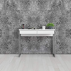 Tvilum 2 Drawer Desk, White High Gloss