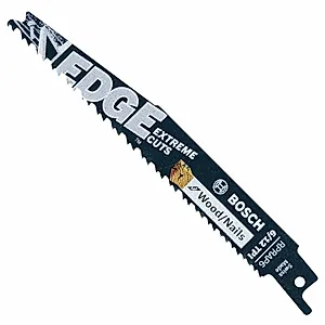 BOSCH RPRAP6 5 pc. 6 In. 6/12 TPI Edge Reciprocating Saw Blades for Wood/Nails , Blue