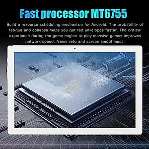 Luqeeg 10.1 Inch Tablet, Front 12MP Rear 24MP 2.4G 5G WiFi 12GB 256GB 100‑240V 4G LTE Tablet 5.0 with Earbuds for Work (US Plug)