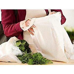 WHITEWRAP Canvas Grocery Bag, Canvas Shopping Bag with Handle Reusable Tote bags(15"x16", 3- Pack)