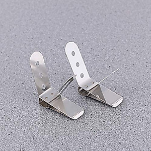 Yardwe 6pcs Thermometer Holder Stainless Steel Pot Clip Pan Clips Probe Holder Kitchen Tool for Fryer Coffee Table (Silver)