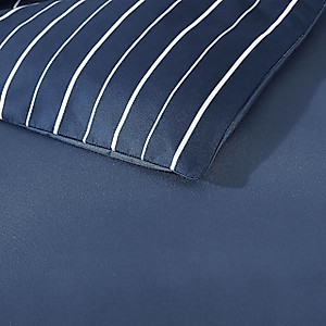 Nautica - King Duvet Cover Set, Soft Reversible Microfiber Bedding with Matching Shams, Solid Home Decor for All Seasons (Longdale Navy, King)