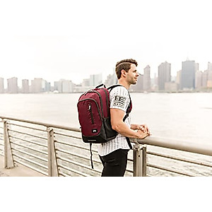 Solo New York VAR704-60 Varsity Region Backpack for Women and Men, Fits 15.6-inch Laptop and Notebook Perfect for Business, Travel, School and College – Burgundy