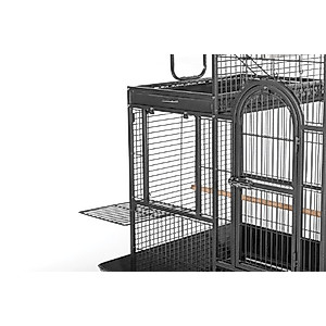 Prevue Pet Products BPV3159 Double Roof Bird Cage with Playtop, 36-1/2 by 27-1/4-Inch, Black