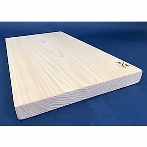 JNE Hinoki Cypress Wood Cutting Board, Chopping Board, Butcher Board, Serving Board, Solid Single Piece, No Joint, No Glue (17.3L x 9.5W x 1.2H inch)
