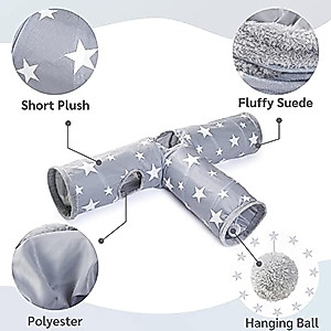 JanYoo Cat Tunnel Tube,Cat Tunnels for Indoor Cats 3 Way Collapsible Cat Interactive Toy,Rabbit Tunnel Toys Bunny Ferret Hideout