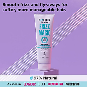 Noughty 97% Natural Frizz Magic Conditioner, Anti Frizz Cleanser for Frizzy and Curly Hair to Smooth and Shine with Marula Oil and Daikon, Sulphate Free Vegan Haircare 250ml