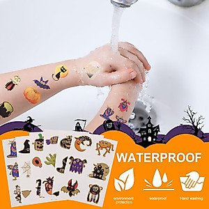 192 PCS Halloween Temporary Tattoos for Kids, Halloween Assorted Waterproof Fake Pumpkin Temp Tattoo Sticker for Boys Girls Goody Bag Stuffers Prizes Party Favors