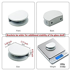 APROTOSS 16 inch Glass Shelf for Bathroom with Heavy Duty Brackets White , Glass Floating Shelf Brackets-Stainless Steel Die Metal - Cast Accessories , Wall Mounted Clear Glass Bathroom Shelf