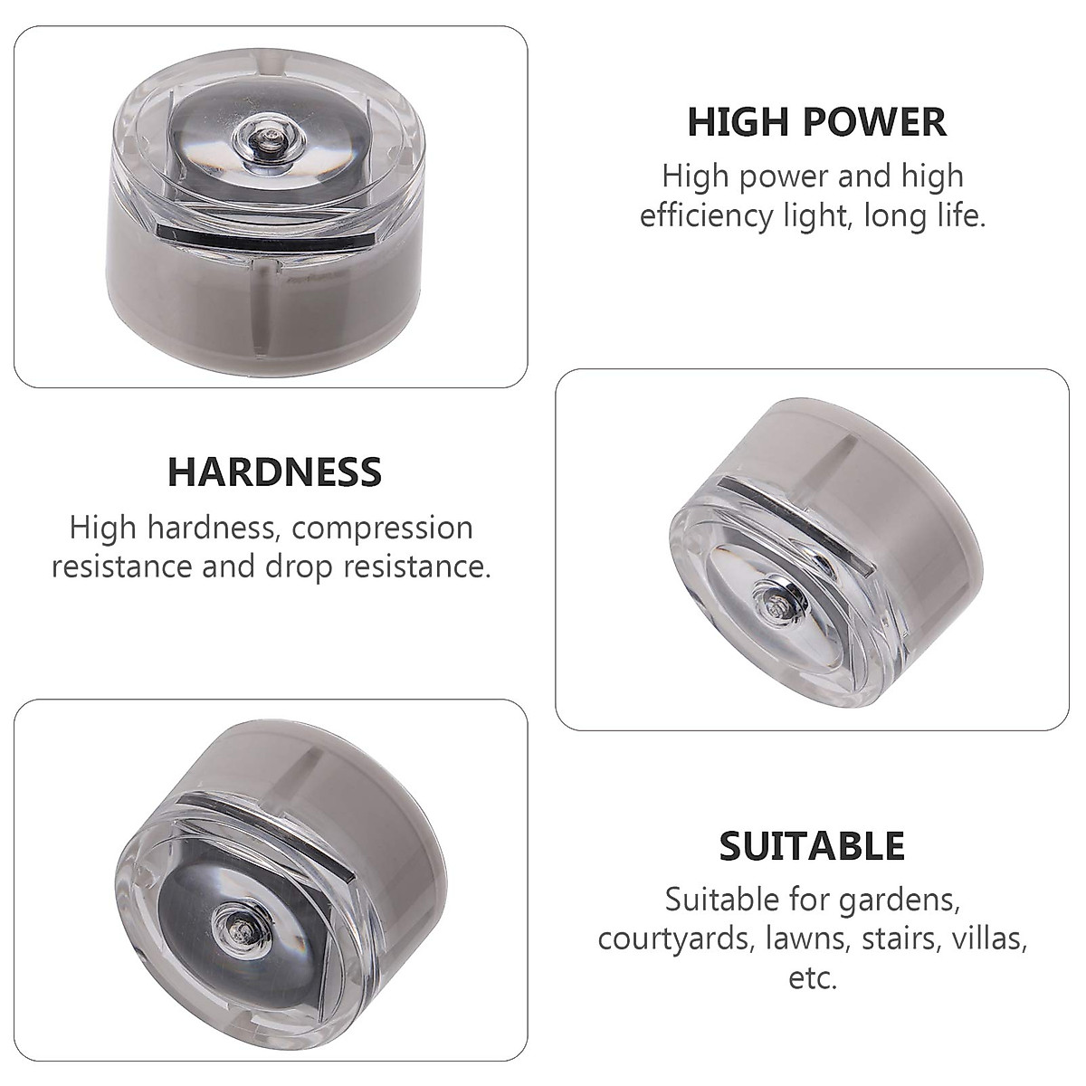 Uonlytech Solar-Powered Yard Lamp Underground Ground Buried Light Outdoor Solar Garden Easy Install Red Waterproof