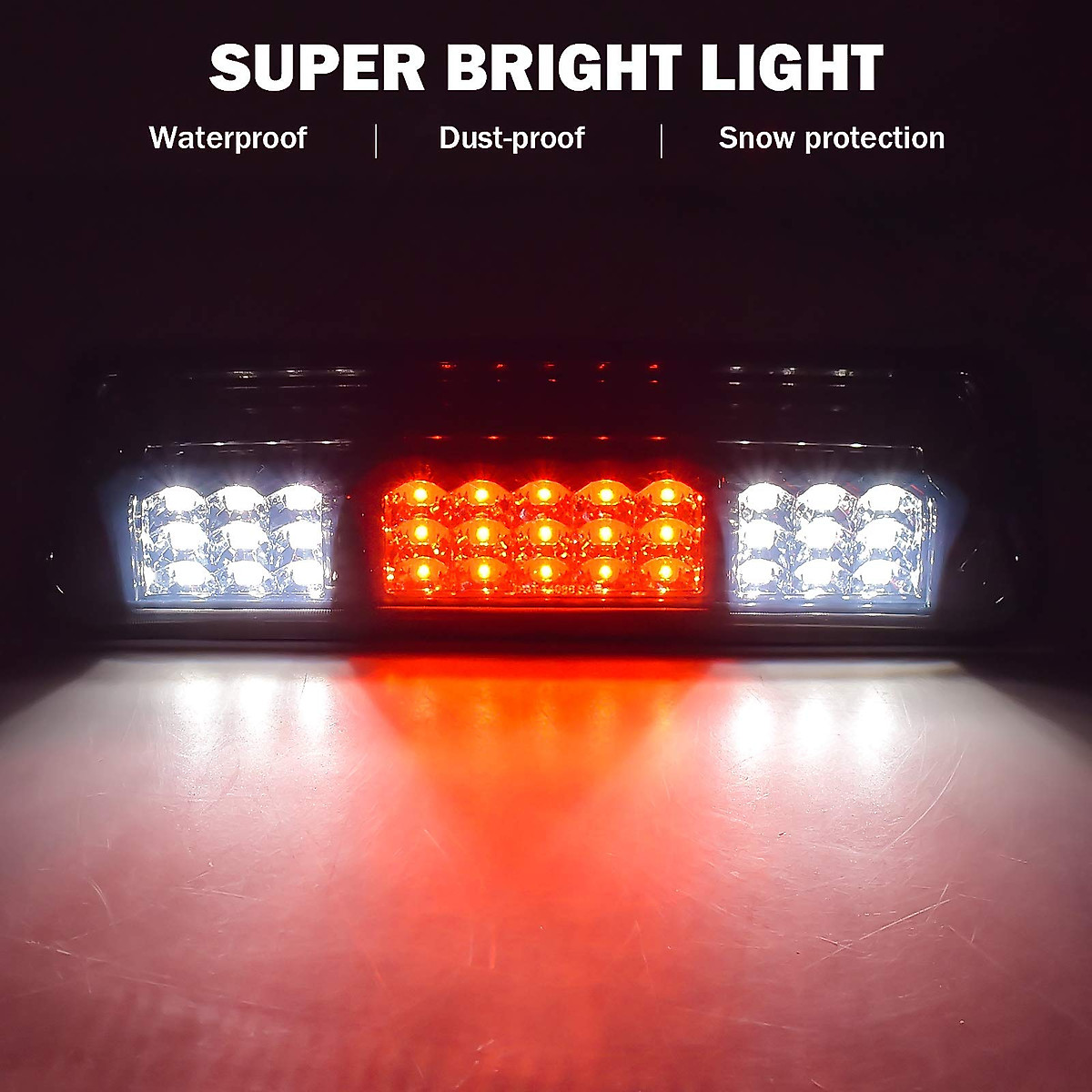 nifeida High Mount 3rd Brake Light for 2004-2008 Ford F150, 2007-2010 Ford Explorer, 2006-2008 Lincoln Mark LT 22LEDs Waterproof Wedge Center Tail Light Heavy Duty Third Stop Light Cargo Lamp